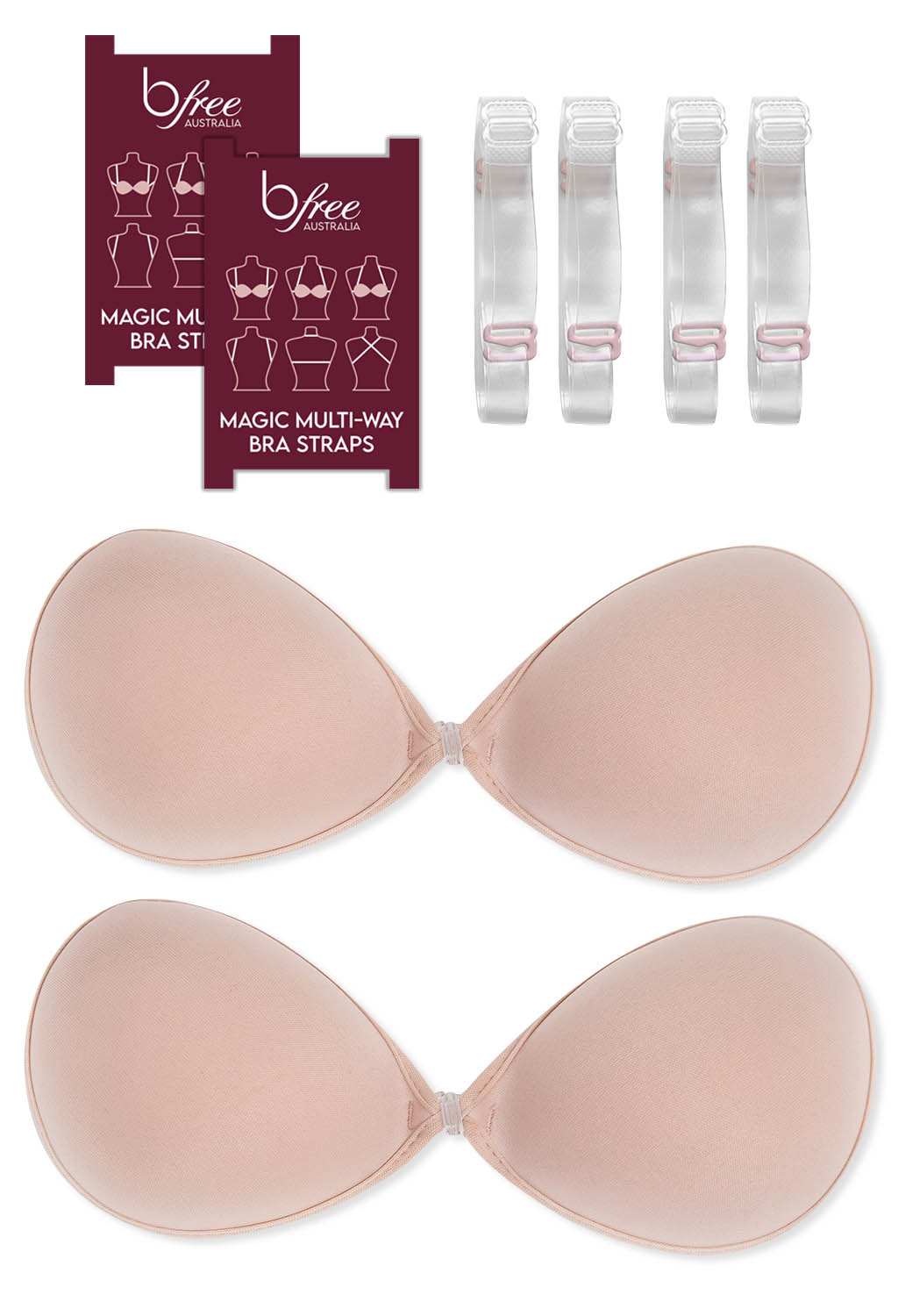 Adhesive Padded Sticky Bra 2 Pack Clear Straps
