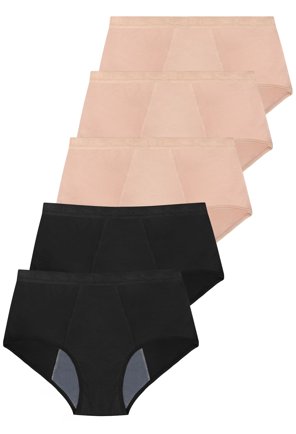 Cotton Rich Moderate Flow Leakage & Period Underwear 5 Pack | B Free ...