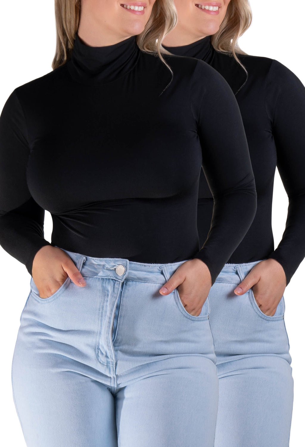 Super Soft Modal Turtleneck Thermal Top - 2 Pack | B Free Australia