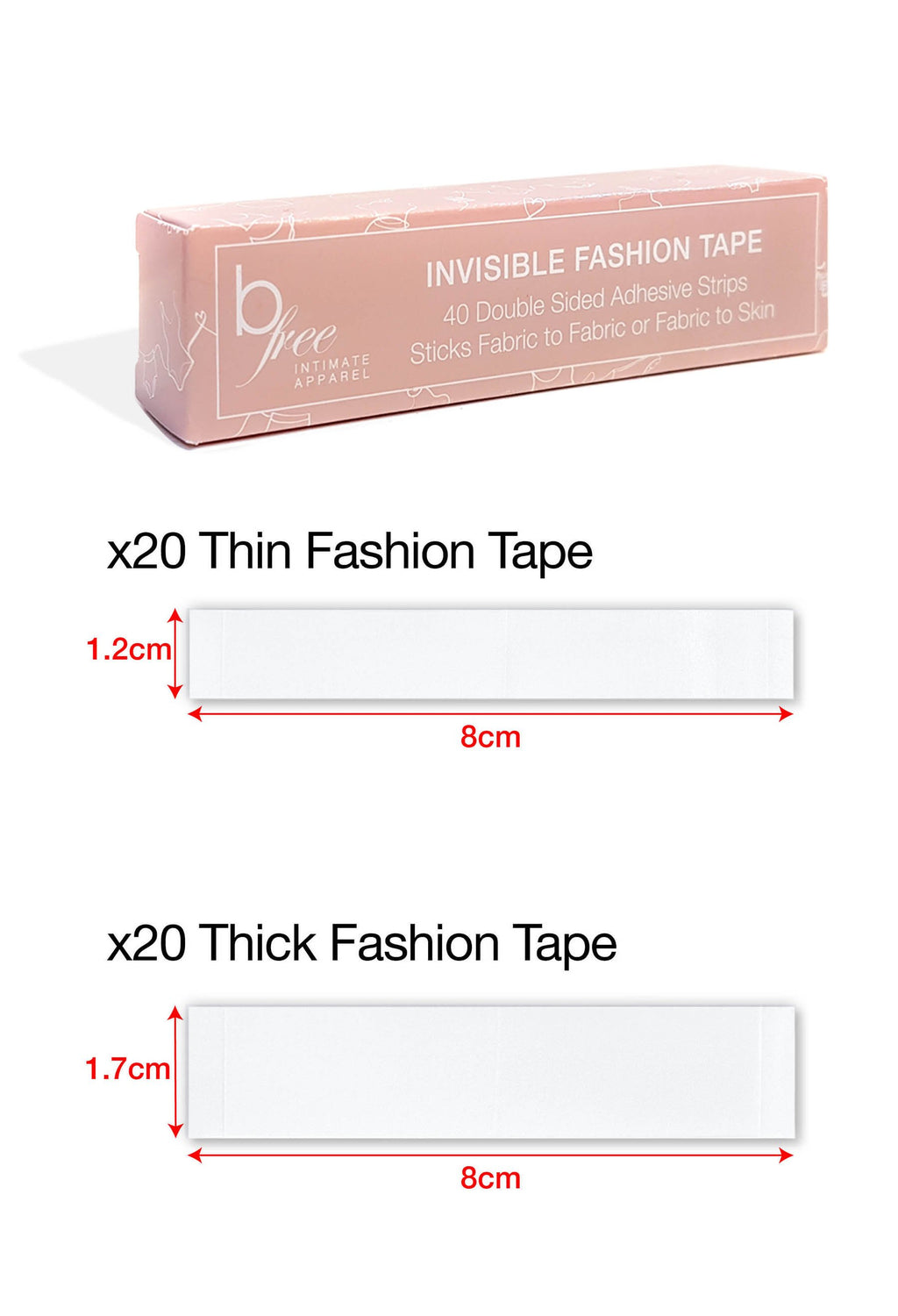 Transparent Double Sided Fashion Tapes | B Free Australia