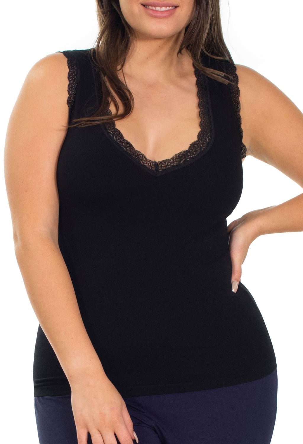 Luxury Cotton Rich Lace Tank Top – B Free Australia